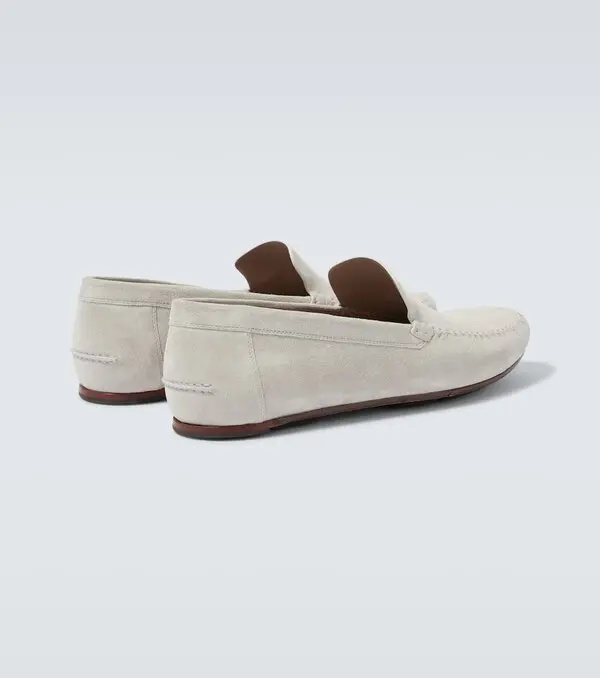 Manolo Blahnik Alder Suede Loafers - Grey