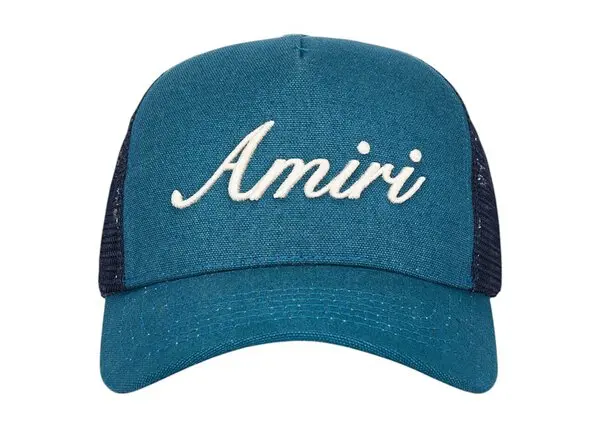 Amiri Script Trucker Hat - Teal
