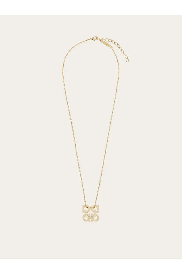 FERRAGAMO Four Gancini Pendant Necklace - Gold