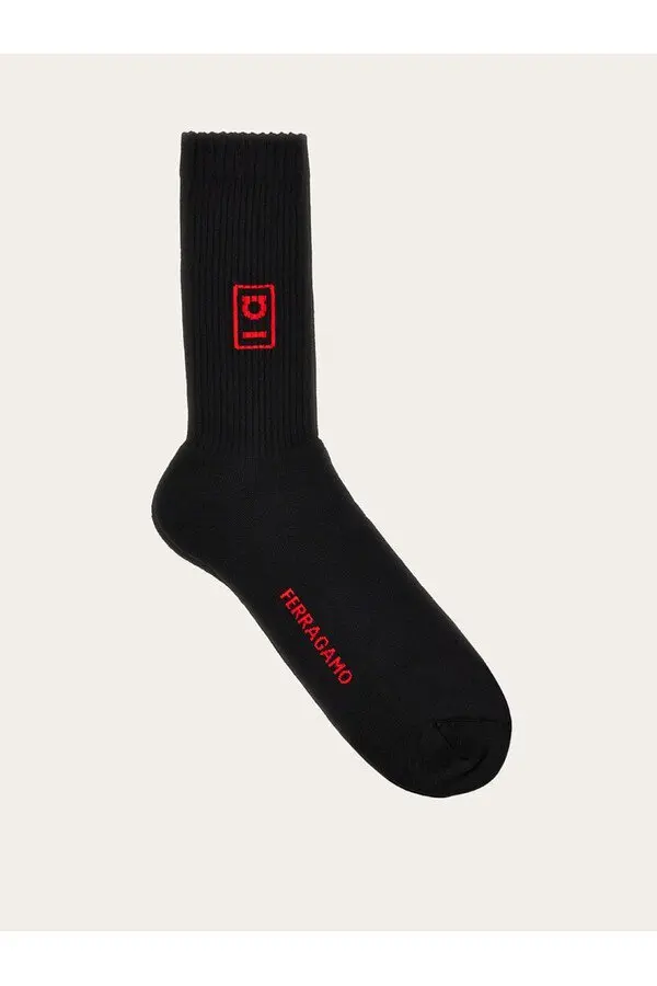 FERRAGAMO Hug Sports Socks - Black