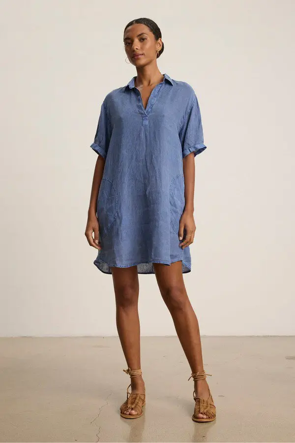 f&f linen dress Peasant Linen Dress main image 1