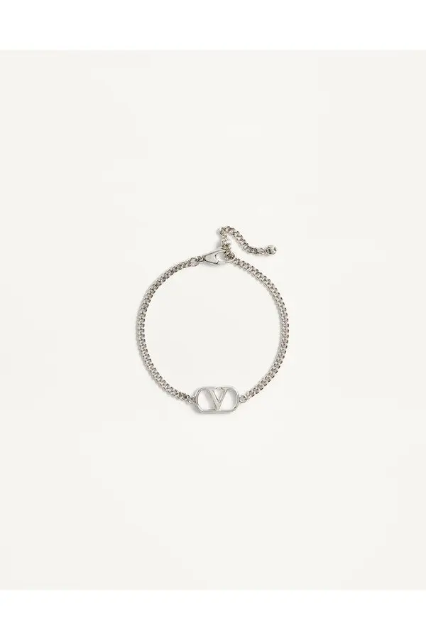 Valentino Garavani Vlogo Signature Metal Bracelet - White / Pink