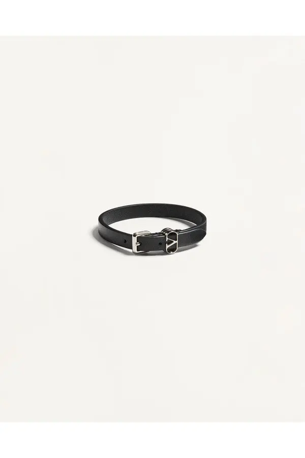 Valentino Garavani Ovalette Calfskin Bracelet - Black
