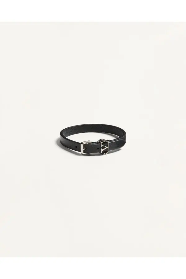 Valentino Garavani Ovalette Calfskin Bracelet - Black