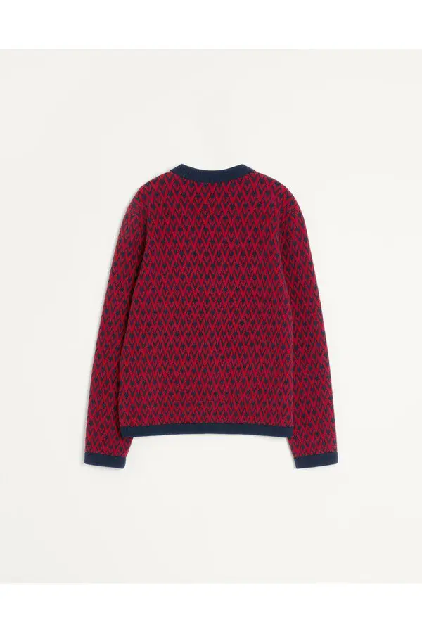 Valentino Garavani Wool Cardigan With Toute La V Pattern