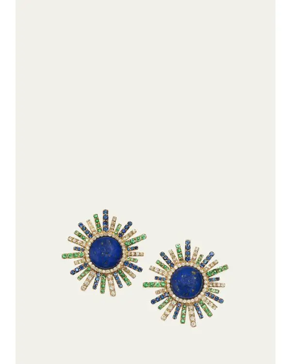 GRACE WINFREY 18k Sun Stud Earrings
