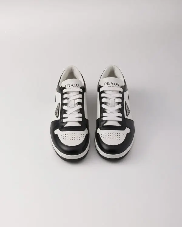 Prada Downtown Leather Sneakers - White