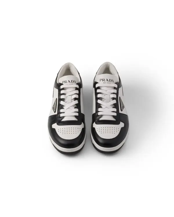 Prada Downtown Leather Sneakers - White