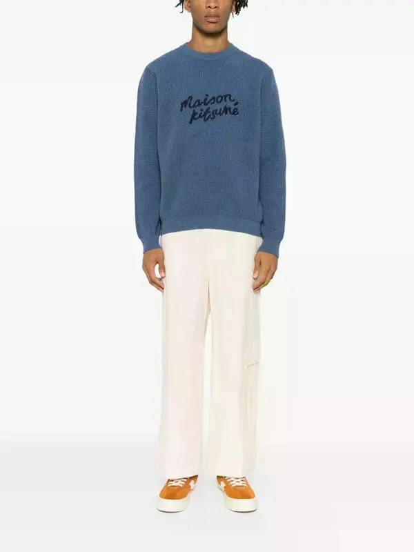 Maison Kitsuné Embroidered Crew Neck Jumper