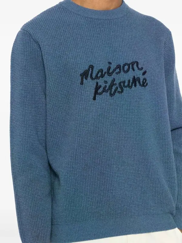 Maison Kitsuné Embroidered Crew Neck Jumper