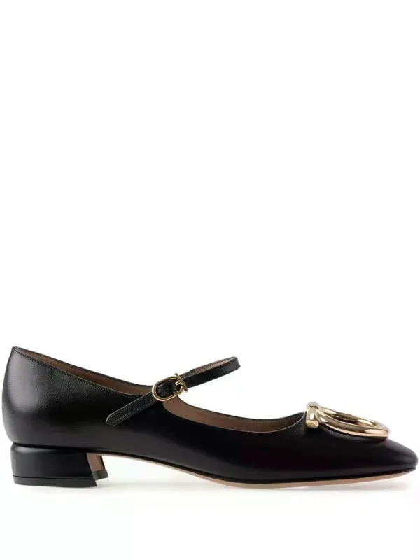 FERRAGAMO Maxi Gancini Mary Jane Pumps - Black
