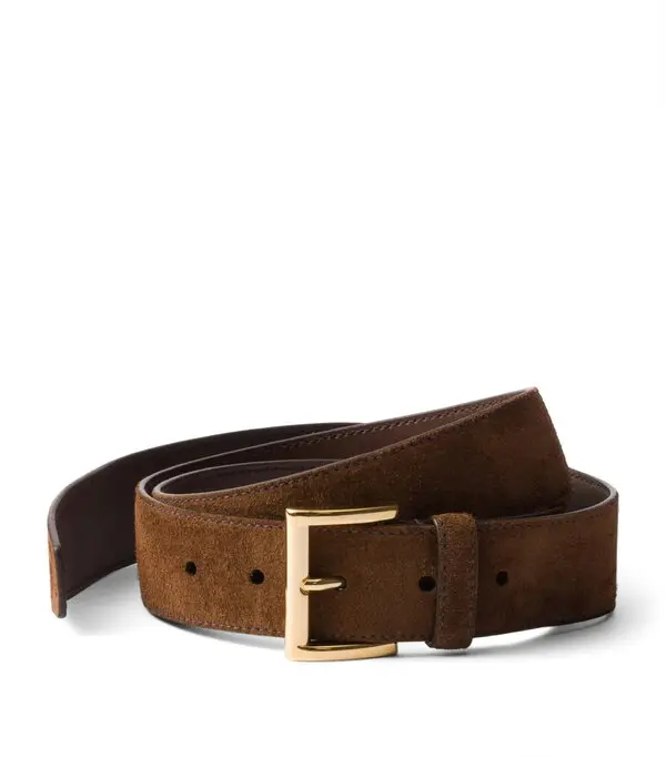 Prada Suede Belt - Brown