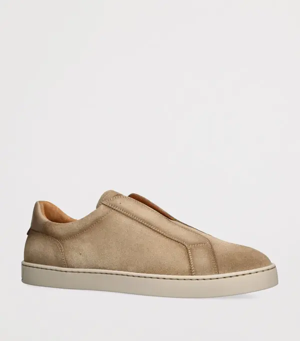 Magnanni Leather Slip-on Sneakers - Beige