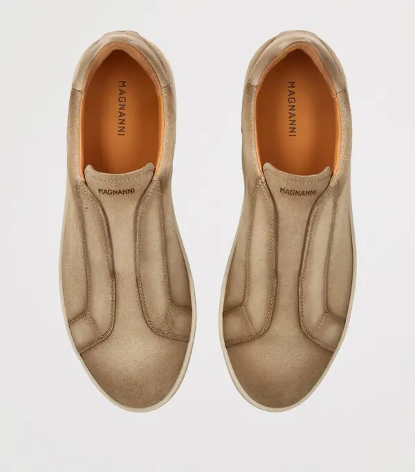 Magnanni Leather Slip-on Sneakers - Beige
