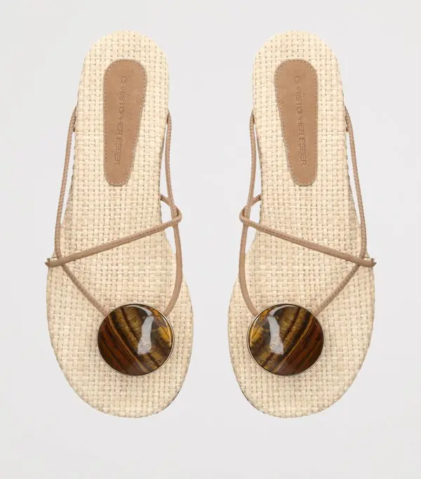 Christopher Esber Leather Doma Stone Sandals