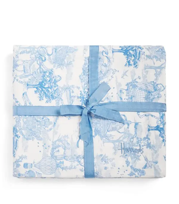 Harrods Cotton Embroidered Toile De Jouy Tablecloth - Blue