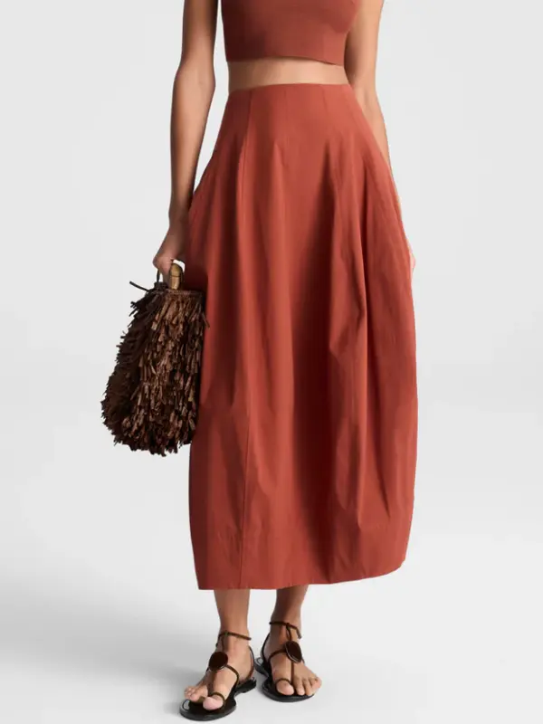 A.L.C. Veda Stretch Cotton Midi Skirt