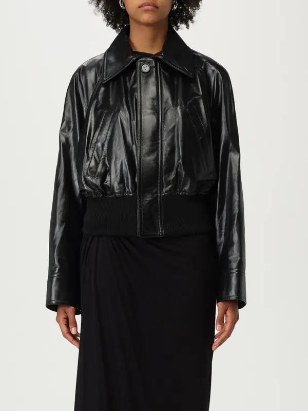 Bottega Veneta Leather Bomber Jacket - Black