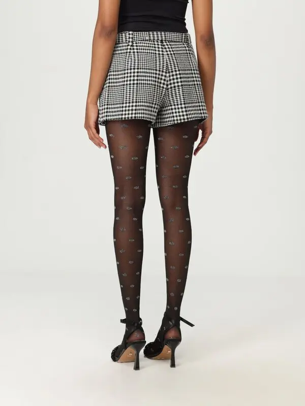 SELF-PORTRAIT Houndstooth Shorts - White