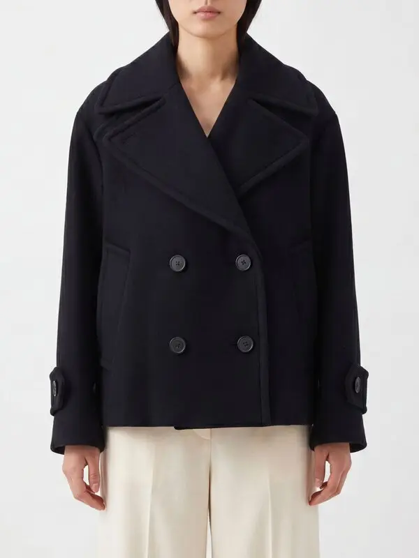Chloé Double-breasted Wool Blend Pea Coat - Black