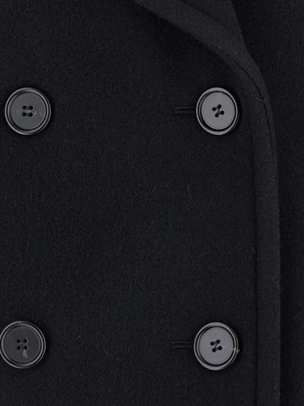 Chloé Double-breasted Wool Blend Pea Coat - Black