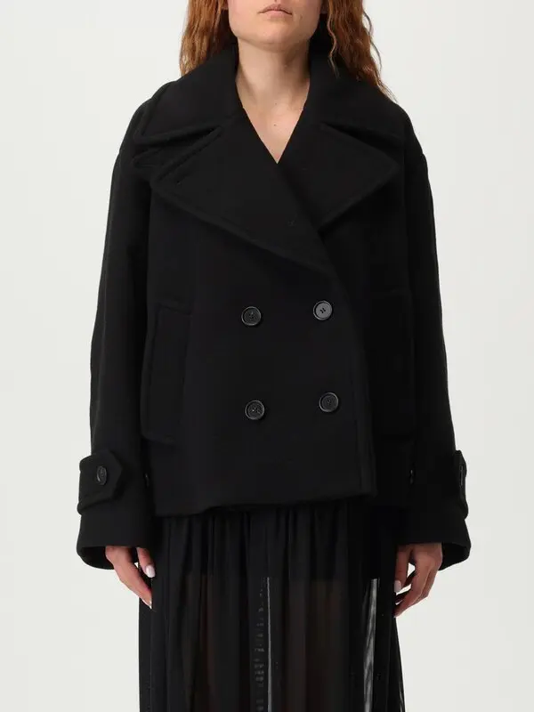 Chloé Double-breasted Wool Blend Pea Coat - Black