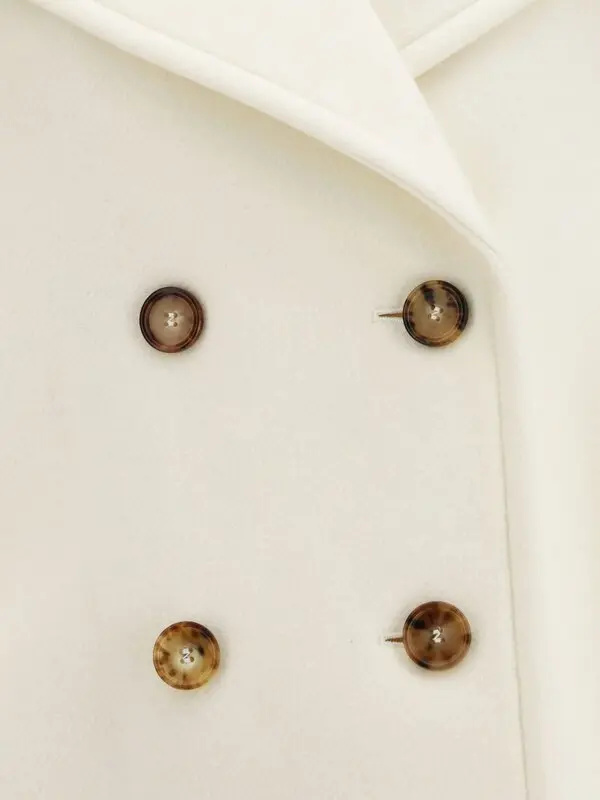 Chloé Double-breasted Wool Blend Pea Coat - White