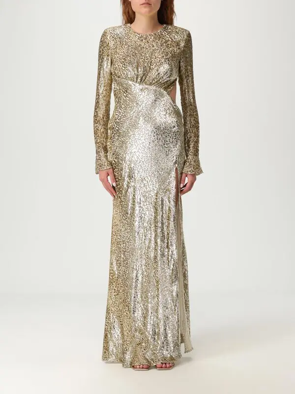 SELF-PORTRAIT Long Sleeve Maxi Dress - Brown