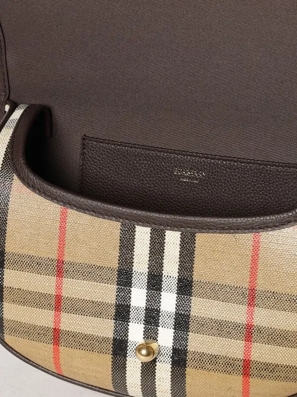 Burberry Horseferry Print Horsebit 19 Check Canvas And Leather Satchel - Brown