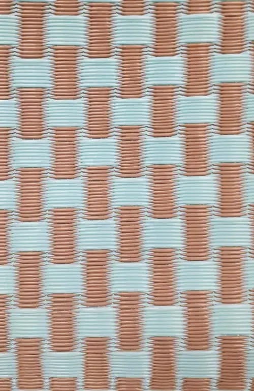 MAD MATS Basket Weave Sand & Aqua Rug