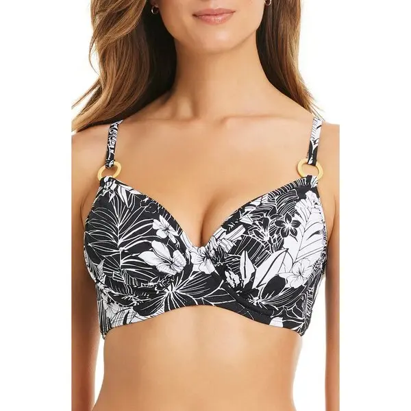 ROD BEATTIE Ring Underwire Bikini Top - Black