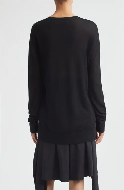 TOTEME Long Sleeve Knit T-shirt - Black