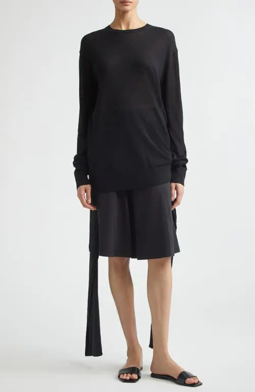 TOTEME Long Sleeve Knit T-shirt - Black