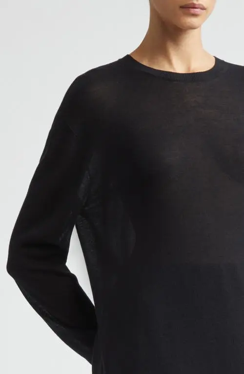 TOTEME Long Sleeve Knit T-shirt - Black