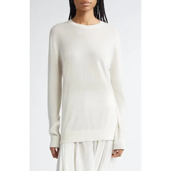 TOTEME Long Sleeve Knit T-shirt - White