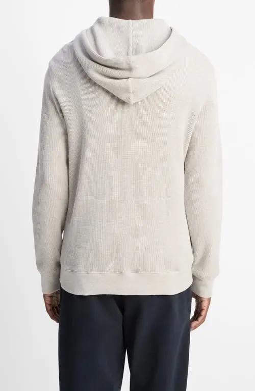 Vince Mouline Thermal Pima Cotton Hoodie - Putty/ Off White