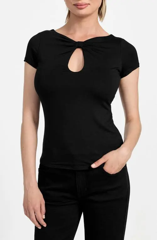Guess Cutout Stretch Top - Jet Black