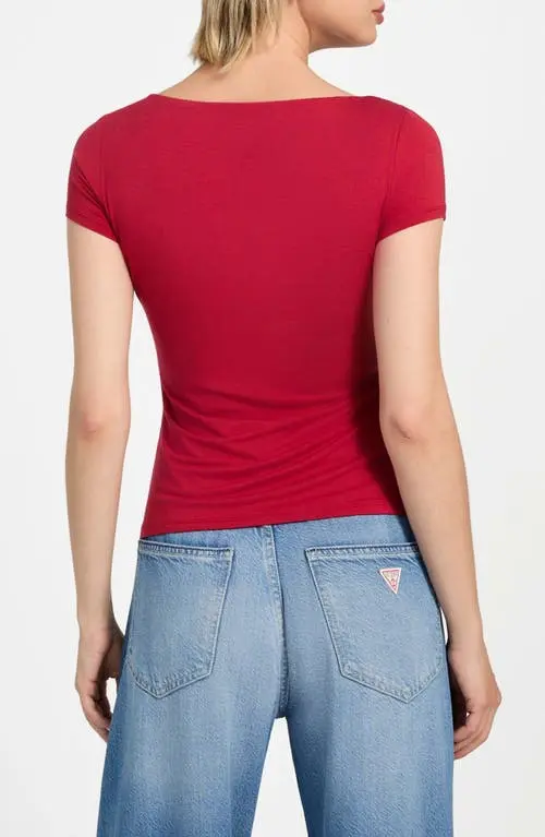 Guess Cutout Stretch Top - Siren Red