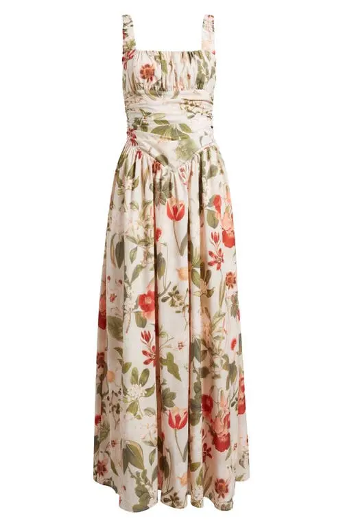Lulus Cameron Floral Maxi Cocktail Dress