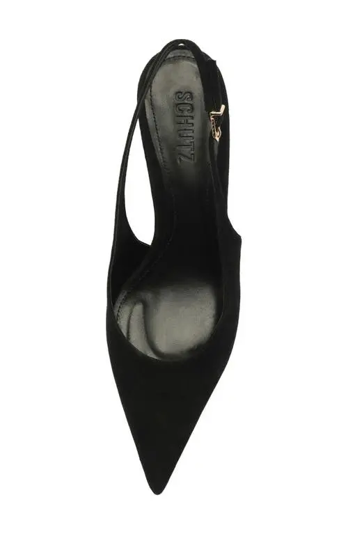 Schutz Alicia Pointed Toe Slingback Pumps - Black