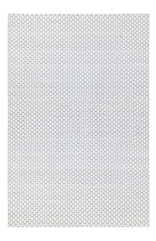 MAD MATS Basket Weave White Stone Rug - White And Grey