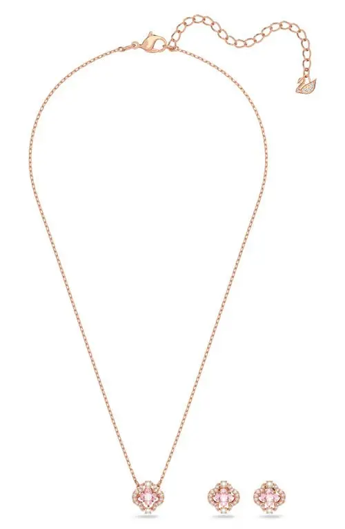 SWAROVSKI Una Clover Necklace And Stud Earrings Set