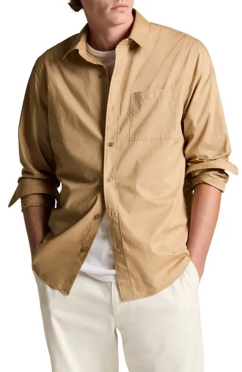 Vince Cotton Poplin Button-up Shirt - Beige