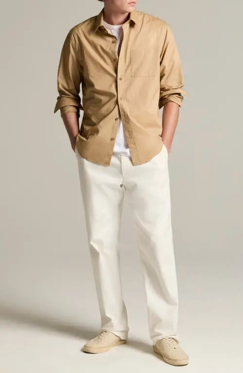 Vince Cotton Poplin Button-up Shirt - Beige