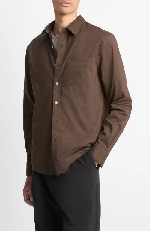 Vince Cotton Poplin Button-up Shirt - Dark Downtown