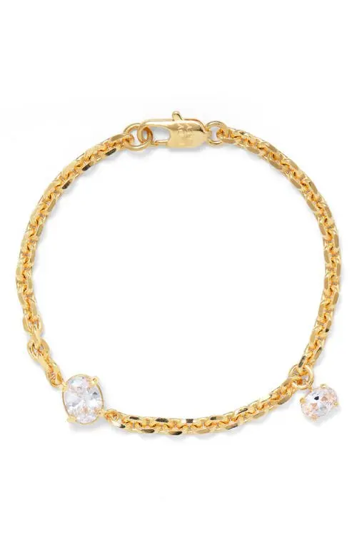 Lady Grey Crystal Tilt Cubic Zirconia Bracelet - Gold/ Clear