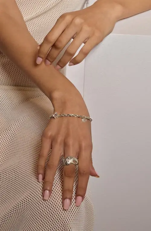 Lady Grey Crystal Tilt Cubic Zirconia Bracelet - Silver/ Clear