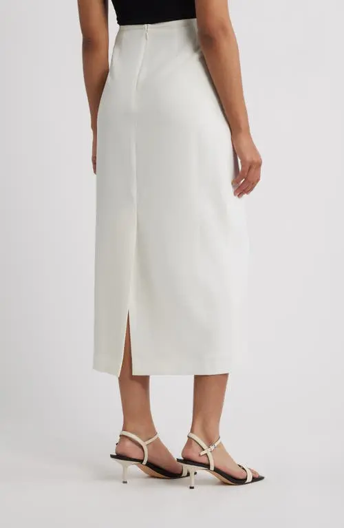 KASPER Stretch Midi Skirt - Vanilla Ice