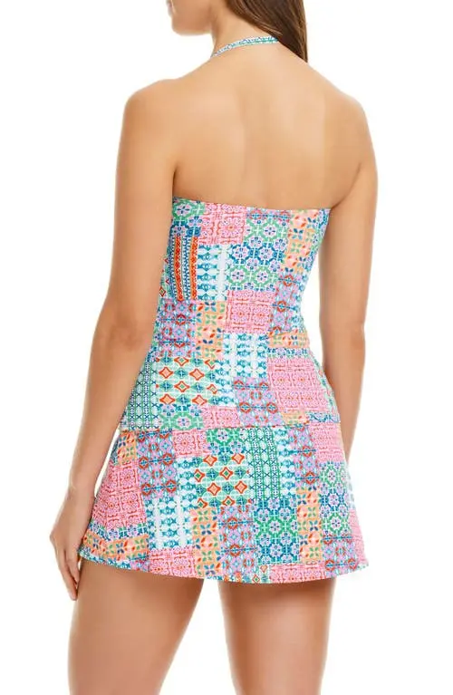 BLEU BY ROD BEATTIE Draped Ring Tankini Top - Multi Pink