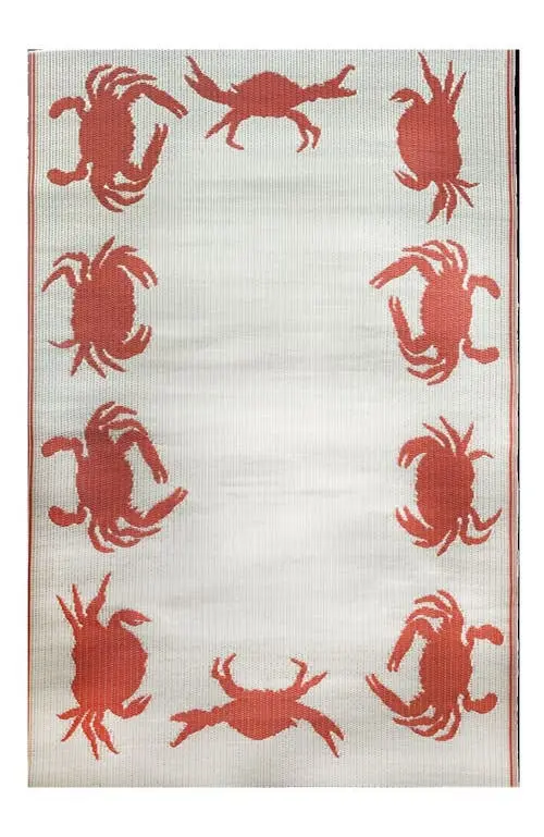 MAD MATS Crab Orange & Cream Rug